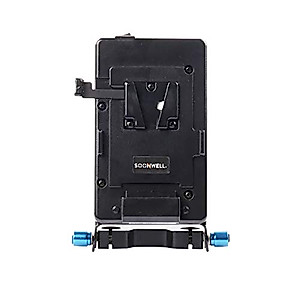 SOONWELL V-Mount Plate Power Supply with LP-E6 Dummy Battery 15mm Rod Bracket for DSLR RED Cameras,Camcorders, Monitors