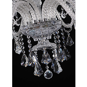 ARRKOYAA Clear 15 Lights K9 Crystal Chandelier Modern Luxurious Light Candle Pendant Lamp Ceiling Living Room Lighting for Dining Living Room Bedroom Hallway Entry 32x35 Inch Gifts(Color Clear)