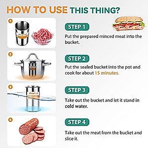 Newhai Ham Maker Meat Press Tool for Making Ham Meat Deli Meat Maker Homemade Lunch Meat Maker with Thermometer Stainless Steel