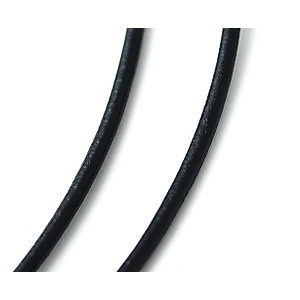 LynnAround Sturdy Beach Choker Surf Necklace Adjustable Genuine 2mm, 3mm Round Brown/Black Leather Cord 16-32" (Black3mm)