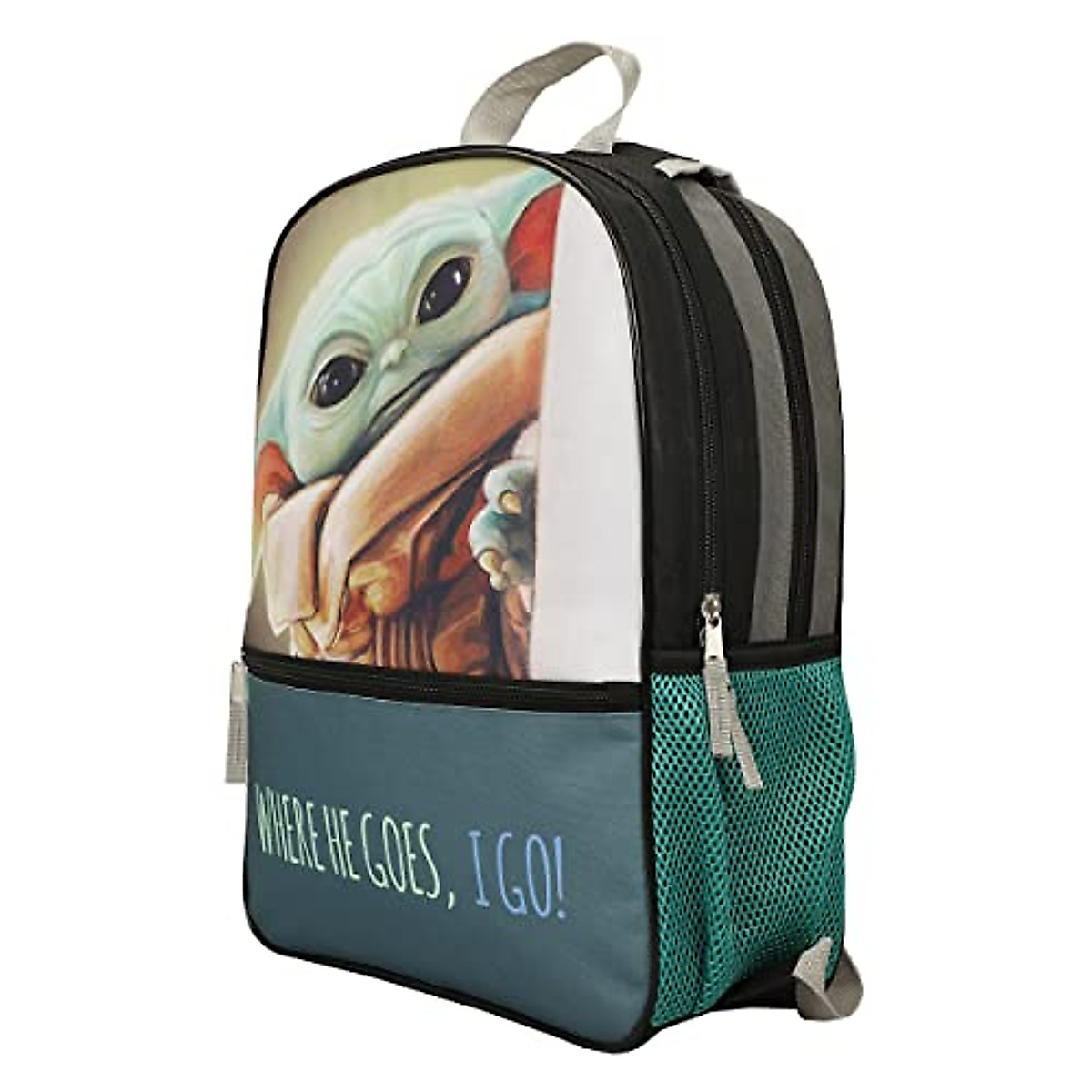 Bioworld The Mandalorian Grogu Mando Double-Sided 16" Youth Backpack