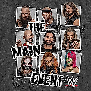 WWE Boys Superstars Group Shirt - John Cena, Daniel Bryan, Seth Rollins World Wrestling Champion Belt T-Shirt (Charcoal Heather, Large)