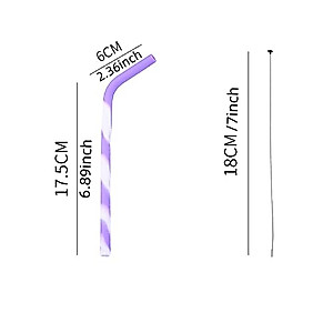 Collapsible Reusable Silicone Straws Portable Folding Drinking Straw Free with Travel Case & Cleaning Brush for Party Travel Household Cold or Hot Straws (B)