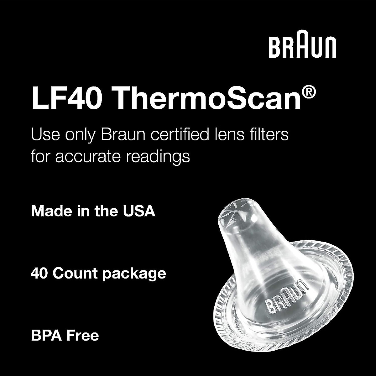 Braun Thermoscan Lens Filters, 40 ea (Pack of 4)