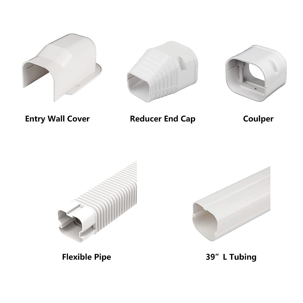 LBG Products PVC Decorative Line Set Cover Kit 3" W 9Ft for Central AC & Heat Pump Systems,Ductless Mini Split Air Conditioner