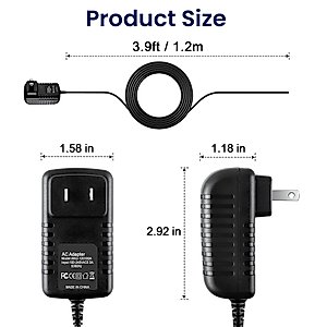 XFXMTJJ Replacement Charger 6V 2A AC/DC Adapter Compatible with ProForm Elliptical: 390E, 590E, 380F & 785F Power Cord
