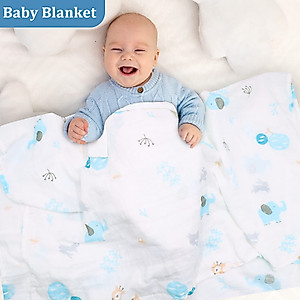 Muslin Baby Car Seat Cover, Cotton Infant Carseat Canopy for Girls and Boys, Lightweight Breathable Baby Carrier Cover, Newborn Shower Gifts, Elephant