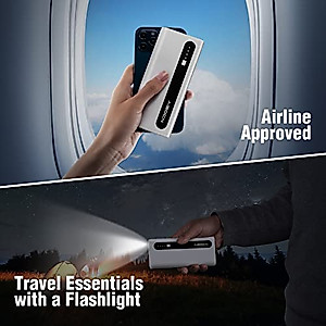 Aibocn Power Bank 10,000mAh Phone Portable Charger with Flashlight (White+Black)
