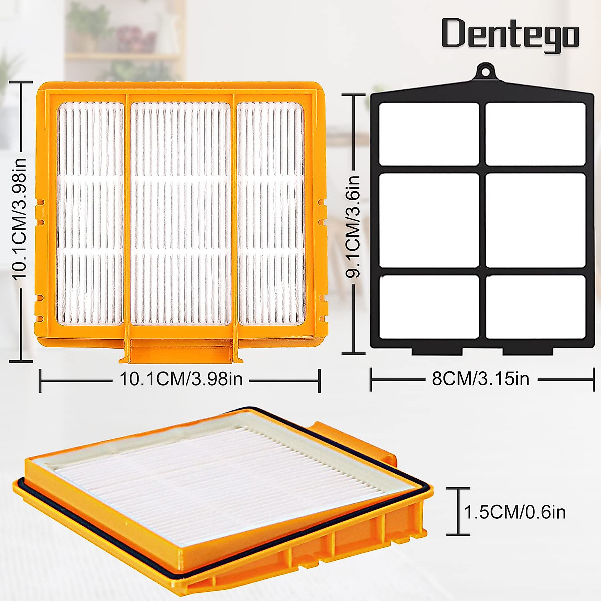 6-Pack Replacement Part for Shark AV2501AE RV2502AE AV2501S RV2520AOUS AV2510AOUS Smart AI Robot Vacuum Cleaner,4 x HEPA filters,2 x Pre-Motor Filter for shark av2501s filters