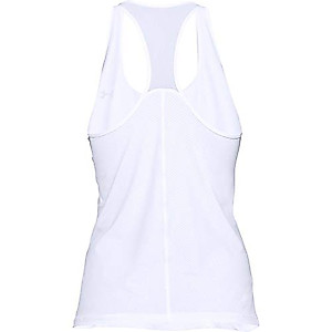 Under Armour Women's HeatGear Armour Racer Tank , White (100)/Metallic Silver , Small