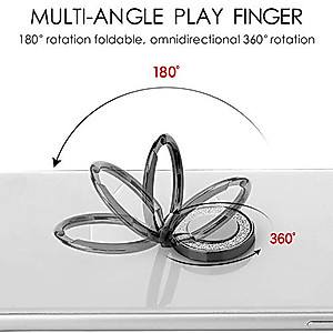 Weewooday 4 Pieces Glitter Bling Phone Ring Holders Metal Finger Kickstand 360° Rotation Bling Phone Ring Stand for Universal Tablets and Smartphone