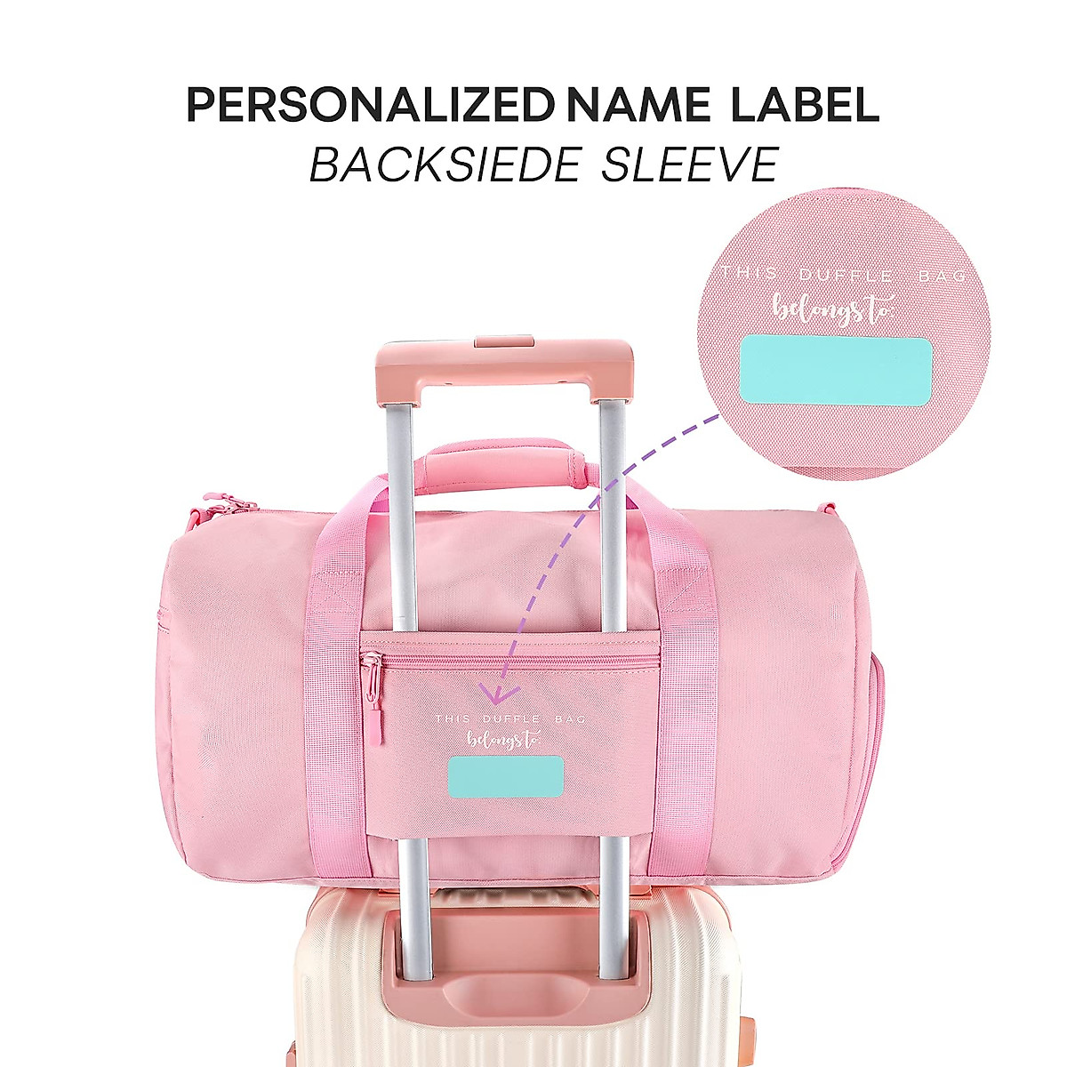 mibasies Dance Bag for Girls Duffle Bag Kids Overnight Travel Sleepover Bags with Shoes Compartment Large