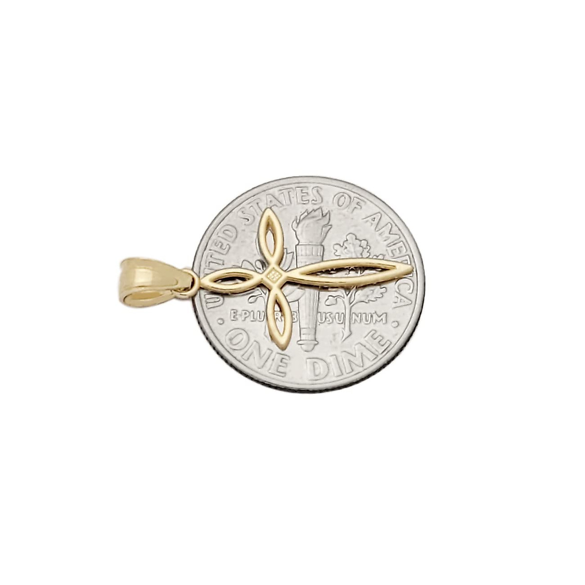 AMZ Jewelry 10k Yellow Gold Small Cross Pendant Gold Cross For Gold Necklace