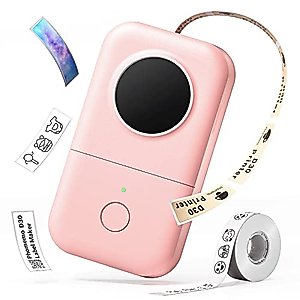 Phomemo Label Printer, D30 Mini Label Maker Machine with Tape, Phone Label Makers,Bluetooth Connection,Home Office School Organization,Gift for Men,Woman (USB Rechargeable)-Pink