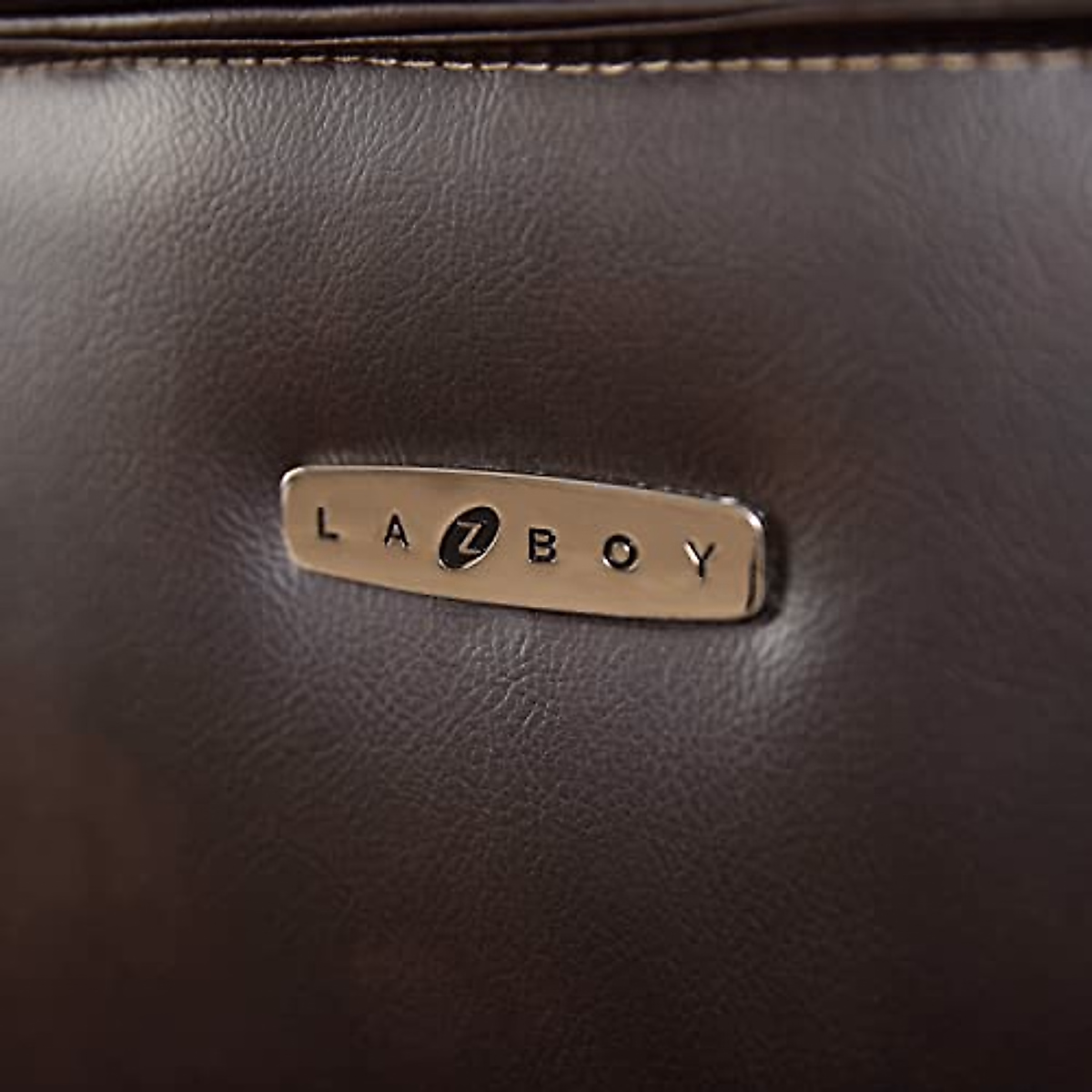 La-Z-Boy Trafford Big and Tall Executive Office Chair with AIR Technology, High Back Ergonomic Lumbar Support, Bonded Leather, Brown