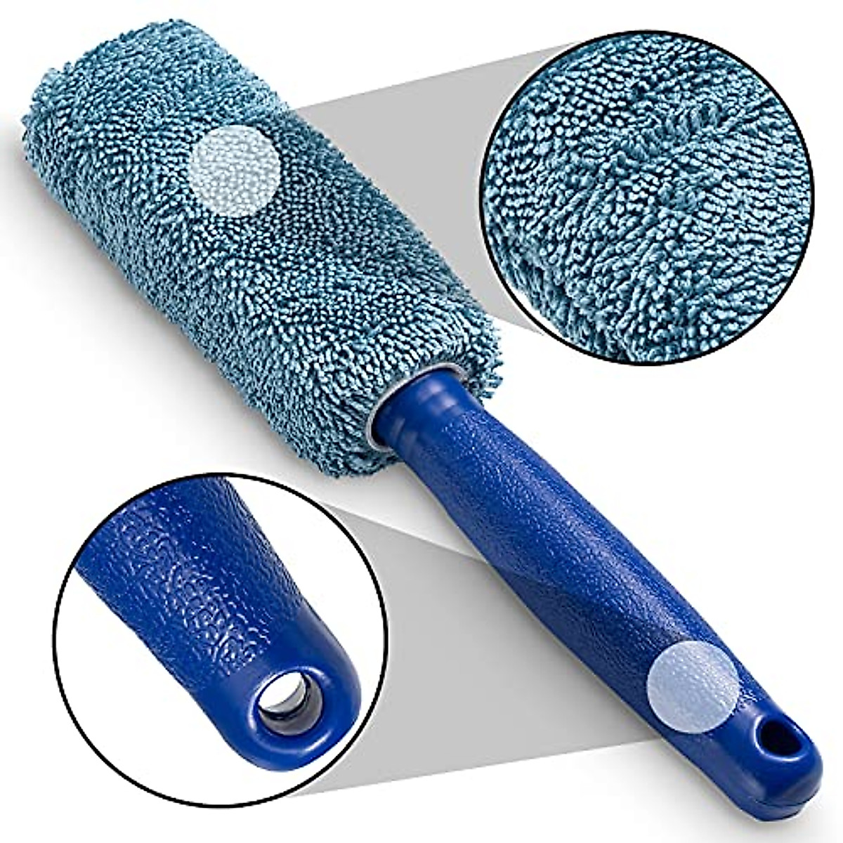 JIANFA Wheel Brush, Microfiber Metal Free Wheel & Rim Brush Cleaner Brush for Wheel and Rim Detailing, No Scratching