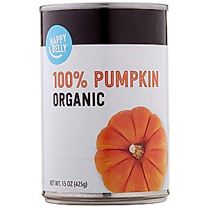 Amazon Brand - Happy Belly Organic 100% Pumpkin, Canned, 15 ounce (Pack of 1)
