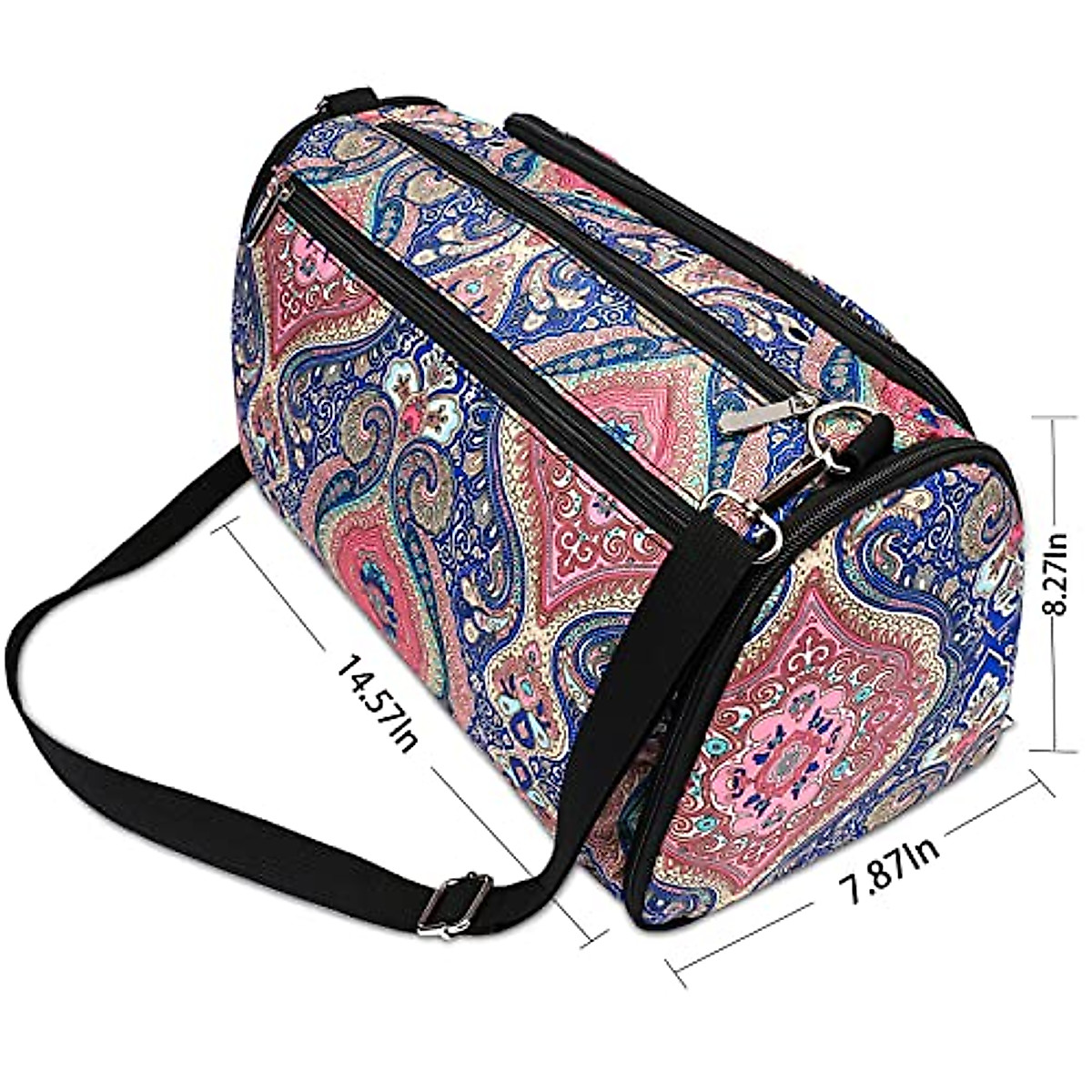 MZCXMAO Knitting Bag Crochet Storage Organizer Large Crochet Bag Yarn Bags for Crocheting Classical Yarn Holder Bag (Orange Cashew Blossom)