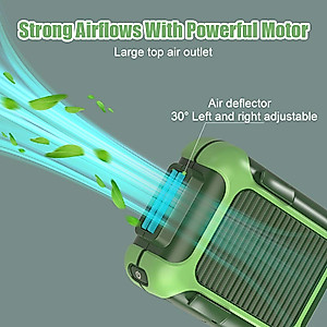 Normia Rita Personal Belt Fan Clip On Waist Portable Cooling Fan & USB Necklace Fan for Travel Outdoor Working Jobsite, 7000RMP Strong Airflow/ 3 Speeds Adjustable