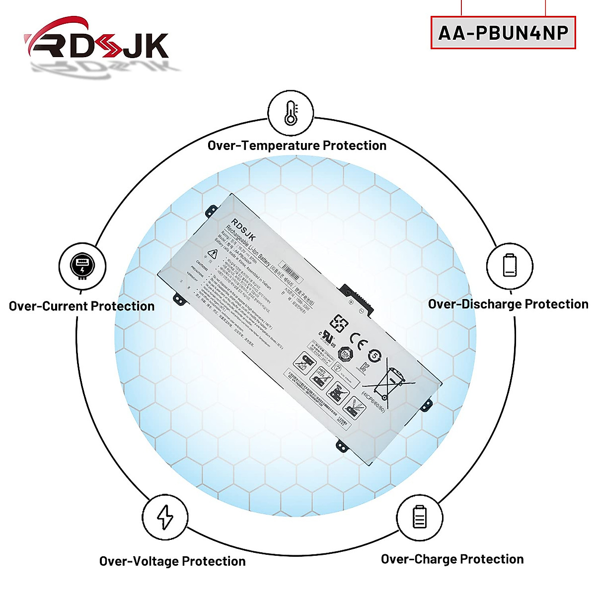 RDSJK AA-PBUN4NP PBUN4NP Laptop Battery for Samsung ATIV Book 9 Pro NP940Z5J NP940Z5L NP940Z5L-X01US NP940Z5L-X03US NP940Z5L-S03US Series AAPBUN4NP BA43-00374A 4ICP6/60/80 15.2V 57Wh