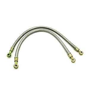 TC-Motor Radiator Oil Cooler Hose For Motorcycle Pit Motor Dirt Monkey Bike GPX YX 150 160 Piranha 160 YX160 ZS 155cc Motors (500mm Braided Oil Cooler Hose 8mm/10mm Banjo Bolt)