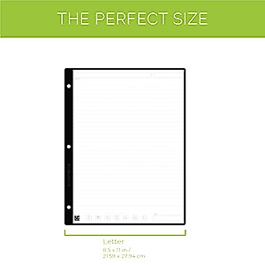 Rocketbook Filler Paper Variety Pack | Lined Wide Ruled, Dot Grid, Graph Reusable Notebook Paper (8.5" x 11") | Scannable Binder Paper | 18 Double Sided Sheets, Pen, and Cloth White