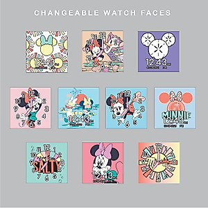 Accutime Kids Disney Minnie Mouse Multicolor Educational Learning Touchscreen Smart Watch Toy for Girls, Boys, Toddlers - Selfie Cam, Learning Games, Alarm, Calculator and More (Model: MN4325AZ)