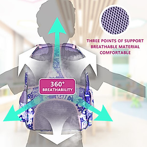 Girls Backpack 16 Inch Kids Backpacks for Girls Cute Cat Backpack for Girls Kawaii Light Purple Backpack for Preschool Elementary Kindergarten Large Capacity