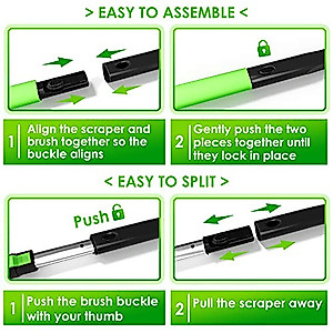 ALMA Foam Snow Brush for Car Extendable - UP TO 50 INCH Extendable Snow Brush and Ice Scraper - 360 SWIVEL Snow Brush for SUV - Broom Snow Scraper for Car Cleaner - Snow Brush for Trucks Snow Removal