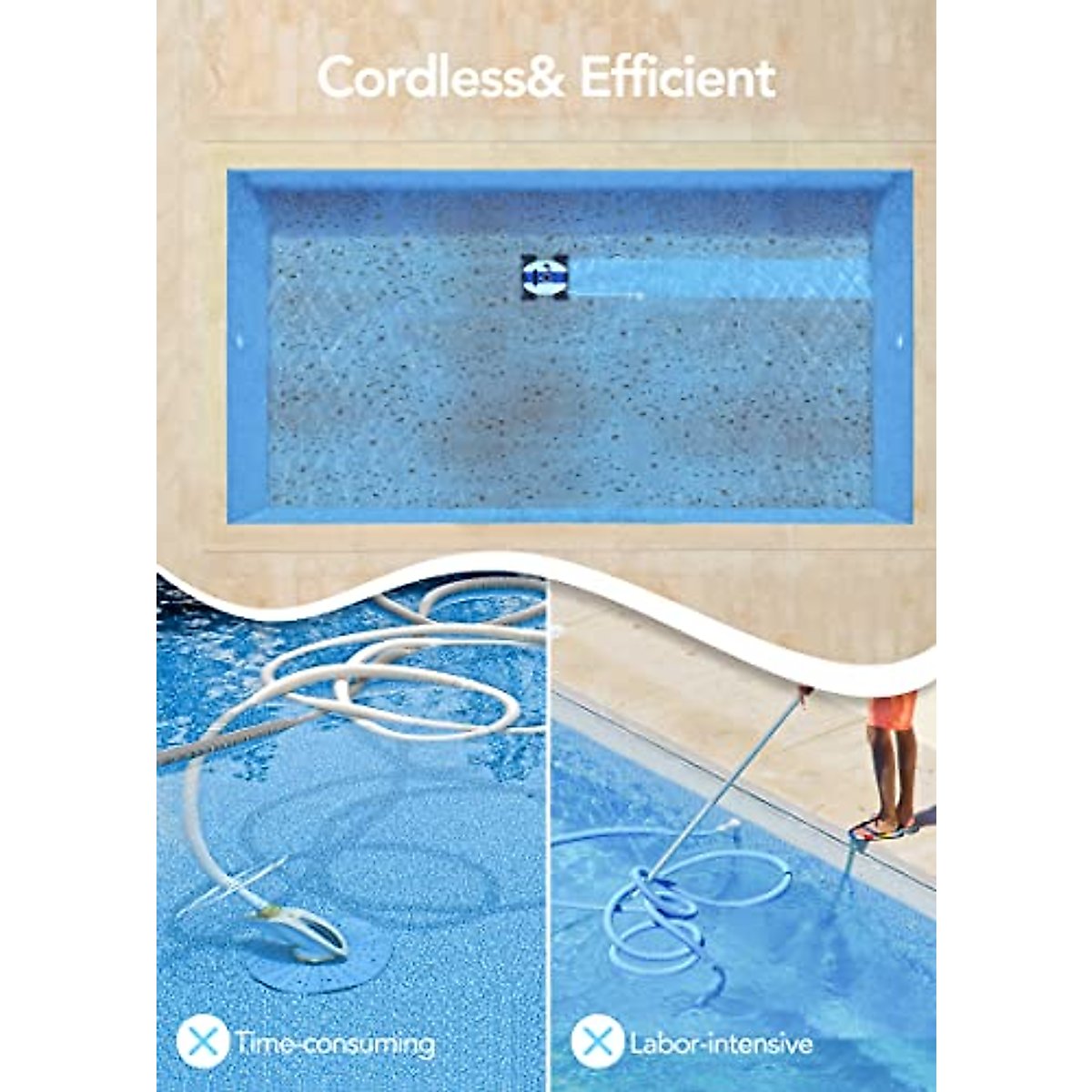 WYBOT 2023 Premium Cordless Robotic Pool Cleaner, Automatic Pool Vacuum with Powerful Suction, LED Indicator, Last 90 Mins, Self-Parking, Ideal for Above/In-Ground Flat Pools up to 40 Feet-Osprey 300