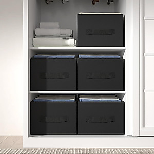 DonYeco 3-Pack Wardrobe Clothes Organizer 7 Grids Pants Organizer for Closet Foldable Closet Organizers and Storage for Jeans Shirts Pants, Black