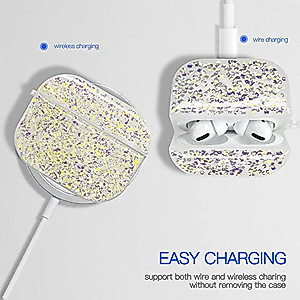 Tucana Cute Shining Airpods Pro Case for Women and Girls, Bling Glitter Hard Case Compatible with Apple Airpods Pro Charging Case （Gold）