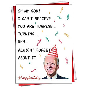 Ikassong Funny Joe Biden Forget Birthday Card 5.3"×7.6" with 2 Envelopes, for Men Women Him Her Bday Gag