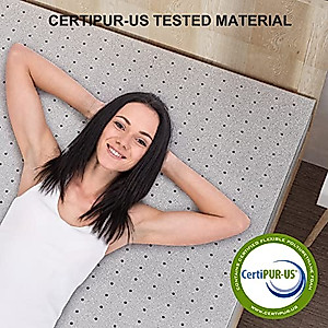 Maxzzz 2 Inch Mattress Topper Full Size, Firm Bamboo Charcoal Memory Foam Cooling Bed Mattress Topper, Ventilated Mattress Pad CertiPUR-US Certified Plush