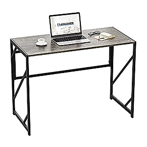 Elephance Folding Desk Writing Computer Desk for Home Office, No-Assembly Study Office Desk Foldable Table for Small Spaces