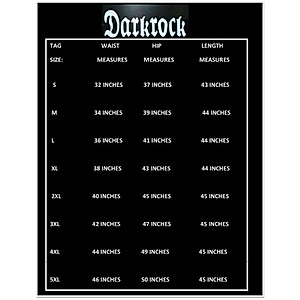 Men Gothic Bondage Trouser Cyber Red Thread Shorts Metal Studs Trouser Pant/USA (32)