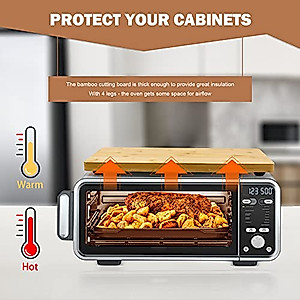 Compatible with Ninja Foodi SP101 SP201 SP301 Cutting Board, Heat Resistant Space Save Board for Ninja SP101/201/301 Dual Heat Air Fryer, Toaster Oven, Protect Cabinets, Bamboo