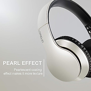 LORELEI X6 Over-Ear Headphones with Microphone, Lightweight Foldable & Portable Stereo Bass Headphones with 1.45M No-Tangle, Wired Headphones for Smartphone Tablet MP3 / 4