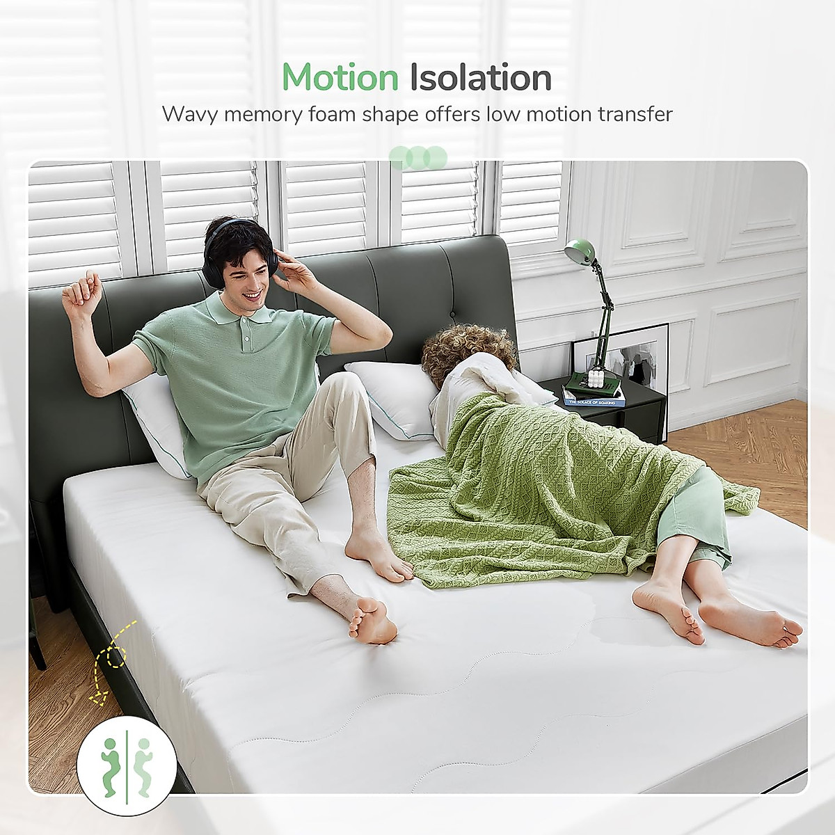 Novilla Queen Mattress, 8 Inch Memory Foam Mattress for Pressure Relief & Comfort Sleep, Medium Firm Feel with Motion Isolating, Queen Mattress in a Box, White