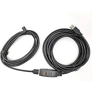 TNE 26ft/8M Link Cable for Oculus Quest 2/Quest 3 Steam VR Gaming and Charging | 10ft 90 Degree Angled Gen 1 Type C USB3.2 to USB Type A Power Cord + 16ft Active Repeater Extension 3.0 Cable (26ft/8M)