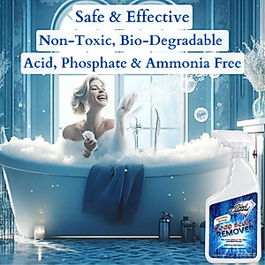 Black Diamond Stoneworks Natural Stone Shower Soap Scum Remover Spray. For Cleaning Bathtubs, Glass Doors, Tubs, Travertine, Marble, Tile. Heavy Duty, Safe Acid-Free Cleaner. Safe for fixtures.