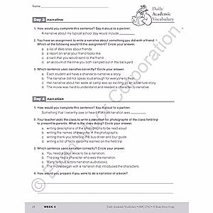 Evan-Moor Daily Academic Vocabulary, Grade 6, Teachers Edition