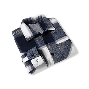 COOFANDY Mens Casual Jacket Lightweight Flannel Plaid Shirts Button Down Shirt for Daily Wear