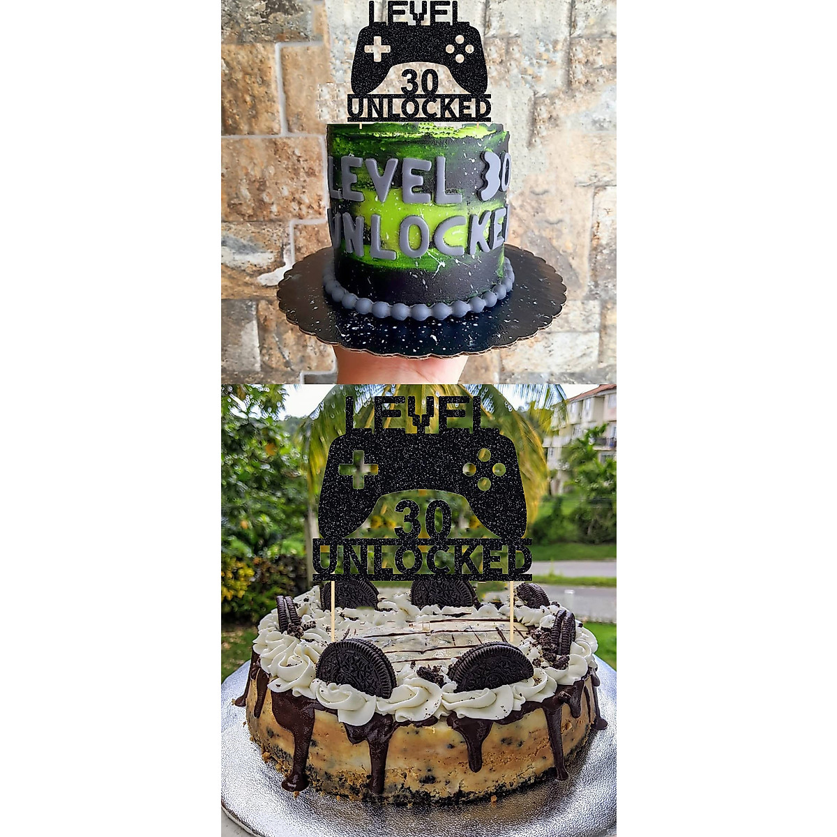 Level 30 Unlocked Cake Topper, Video Game Cake Topper, Game Controller Cake Topper for 30th Birthday Party Decoration