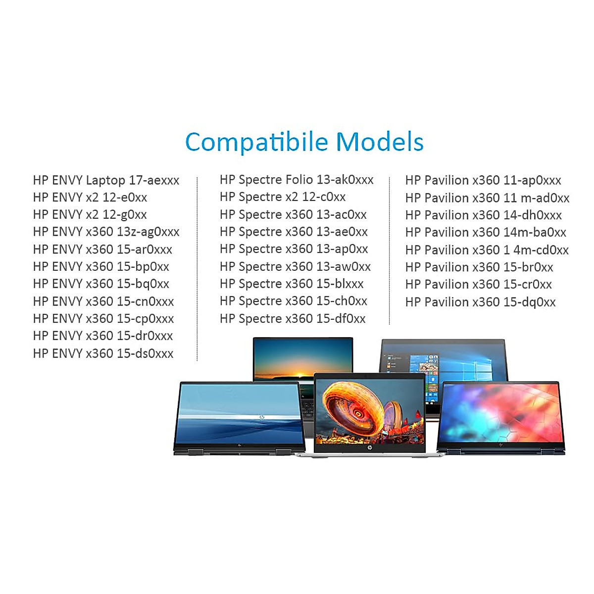 Stylus Pen for HP Pavilion x360 Touchscreen Laptop Pencil, HP Envy x360 15-bp0,x360 15-cn0,X2 12-e0xx,X2 12g0xx;HP Spectre x360 13-ac0xx 15-blxxx, HP Pavilion x360 11m-ad0 14M-ba0 14-cd0 15-br0