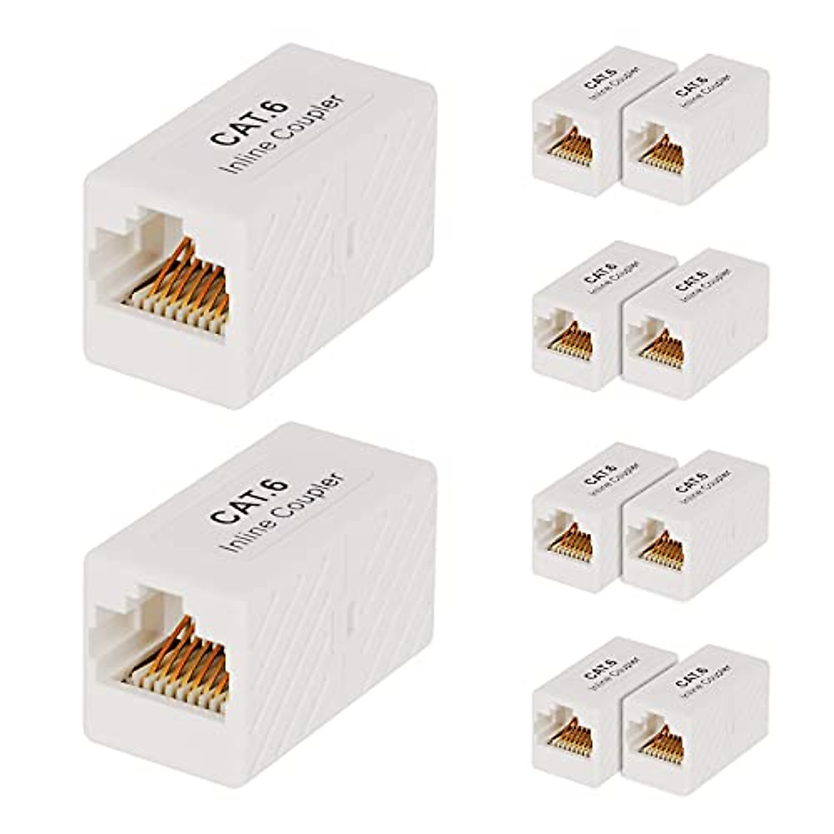 Iwillink RJ45 Coupler Ethernet Connector, Female to Female RJ45 Connector for Cat7 Cat6 Cat5e Cat5 Ethernet Cable, Extender Adapter, 10 Pack, White