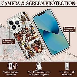 Somlatic Personalized Photo Phone Case Custom Picture Design Your Own Collage Phone Cover for Family Friends Couple Compatible with iPhone 14 13 12 11 Pro Max Mini XR XS X