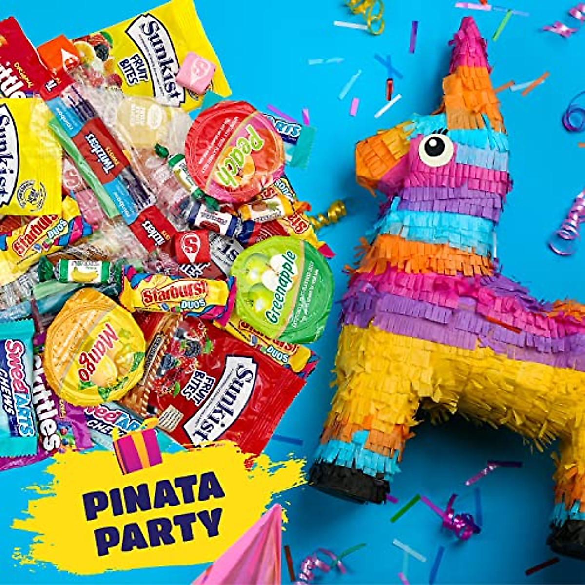 Assorted Candy Variety Pack 5 Pounds Over 200 Pieces, LIFE SAVERS, TWIZZLERS, Skittles, Sweetarts, Individually Wrapped Bulk Box