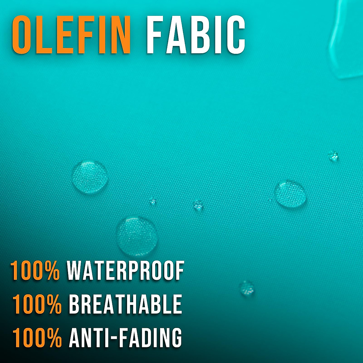 AOFEITE Outdoor Olefin Water-Resistant Deep Seat Cushion Set, 2PCS Weather and Fade Resistant 24''x 24''x 6'' Patio Furniture Seat Cushion, Thickened Sofa Chair Pad for Lawn, Garden, Turquoise