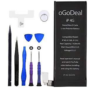oGoDeal Battery Replacement Compatible for iPhone 4 Model A1349 A1332